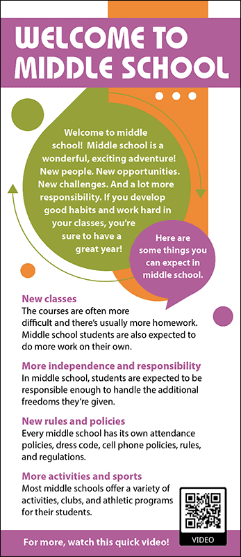 Welcome to Middle School Rack Card Handout – Woodburn Press