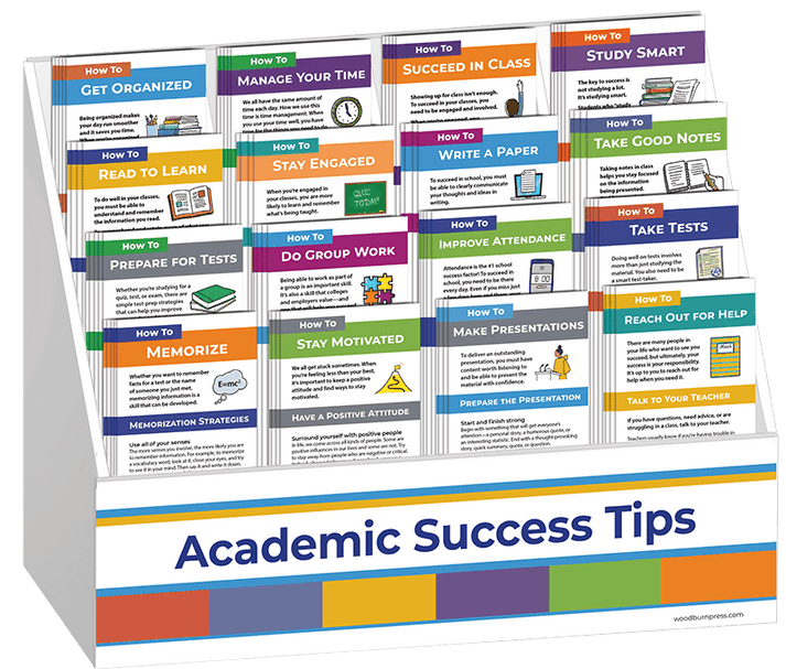 Academic Success Tips Complete Rack Card Display Package – Woodburn Press